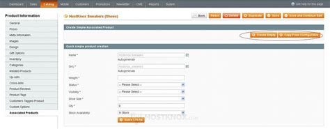 hostknox magento configurable products tutorial
