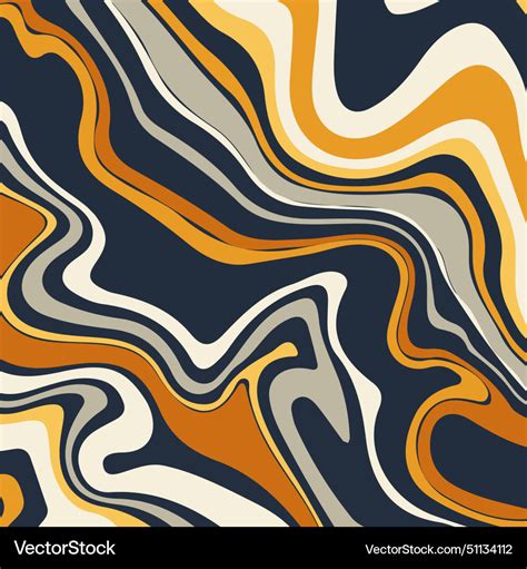 Abstract Retro Styled Swirl Pattern Design Vector Image