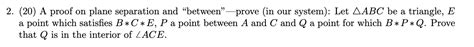 Solved A Proof On Plane Separation And Chegg