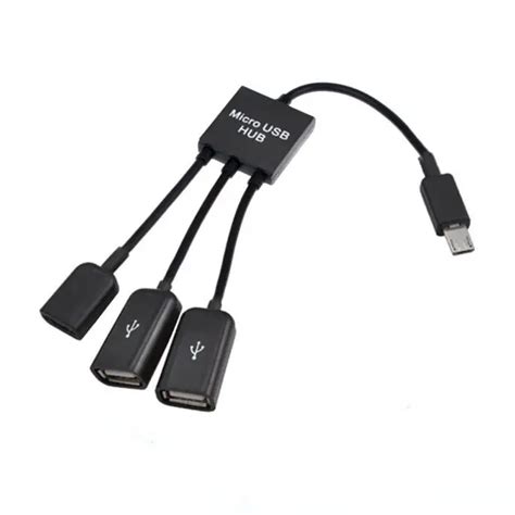 NEW 3 In 1 USB OTG Cable Adapter Micro USB Hub USB OTG Adapter For Smartphone And Tablet 17Dec18