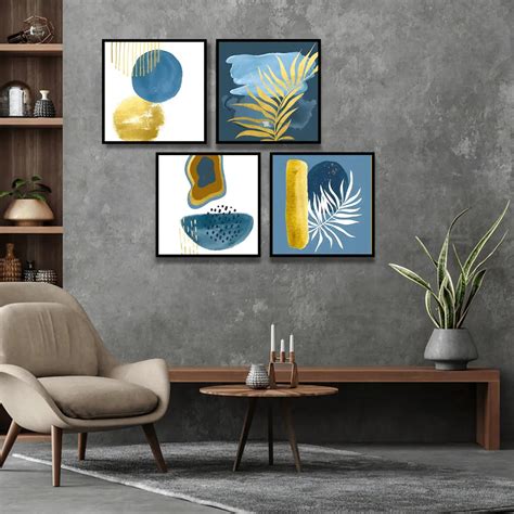 Abstract Botanical Foliage Plant 4panel Wall Art Decor Your Walls