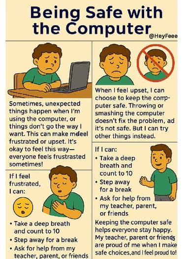 Social Story For Being Safe With Hands Near Your Computer By Hey Fee