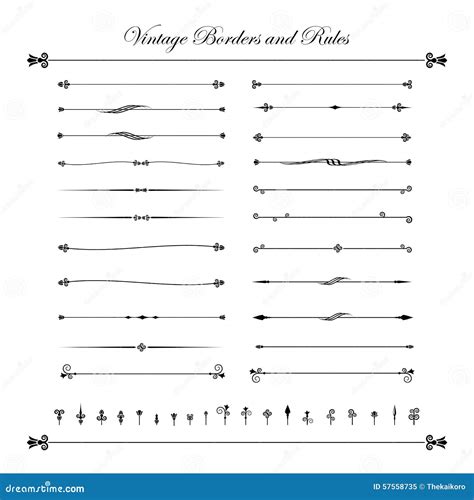 Collection Of Decorative Line Elements Border And Page Rules Ve Stock Vector Image 57558735