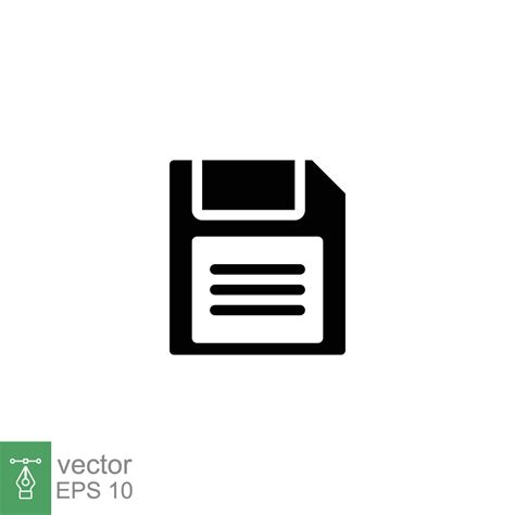 floppy disk icon simple solid style save file button computer memory