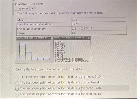 solved the following is a numerical and graphical summary of