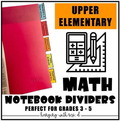 Upper Elementary Math Notebook Dividers Teks Aligned Tabs And Editable Templates