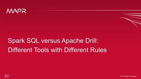 Spark Sql Versus Apache Drill Different Tools With Different Rules Pptx