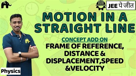 Motion In A Straight Line Class 11 JEE Physics Frame Of Reference Distance Speed Velocity