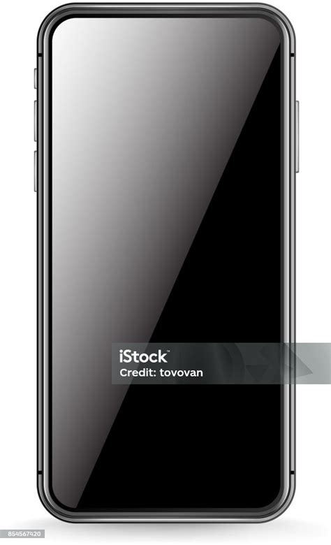 현대 스마트폰 벡터 이랑 흰색 절연입니다 전면 및 후면 부 모양 3차원 형태에 대한 스톡 벡터 아트 및 기타 이미지 3차원 형태 등 태블릿 Istock