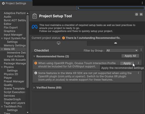 When Using Openxr Plugin Oculus Touch Integration Profile Should Be