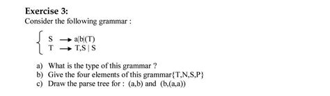 solved exercise 3 consider the following grammar a what