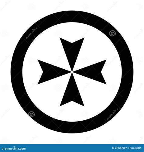 Sovereign Military Order Of Malta Symbol In A Black Circle Stock