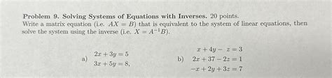 Solved Problem 9 Solving Systems Of Equations With