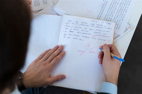 Free Photo Top View Man Correcting Grammar Mistakes
