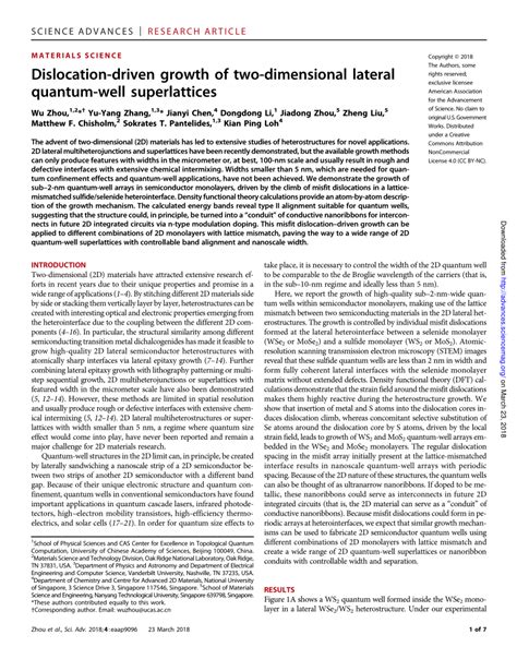 Pdf Dislocation Driven Growth Of Two Dimensional Lateral Quantum Well