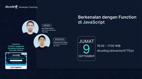 Dicoding Developer Coaching 64 Back End Berkenalan Dengan Function Di Javascript Dicoding