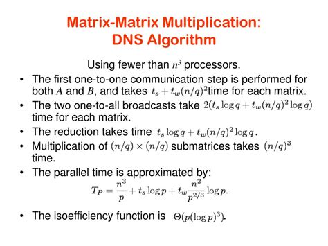 Ppt Dense Matrix Algorithms Ananth Grama Anshul Gupta George Karypis And Vipin Kumar
