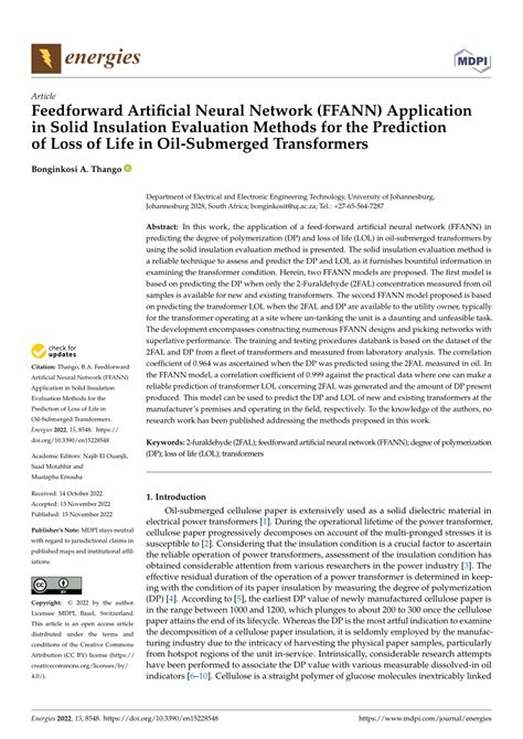 Pdf Feedforward Artificial Neural Network Ffann Application In