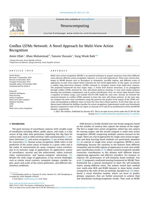 Pdf Conflux Lstms Network A Novel Approach For Multi View Action