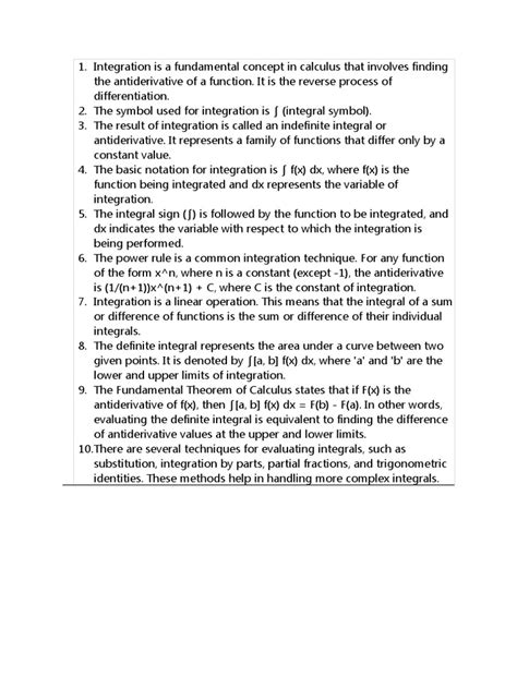 Integration Notes Pdf