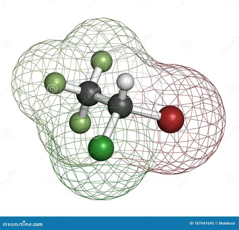 Halothane General Anesthetic Drug Molecule Structural Chemical Formula