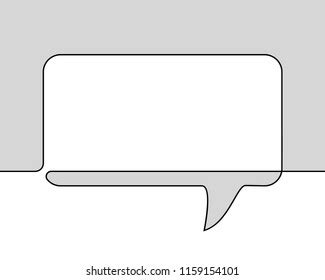 Continuous Line Drawing Rectangular Speech Bubble Stock Vector Royalty Free