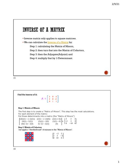 Inverse Of A Matrix Activity 3 Pdf Matrix Mathematics Determinant