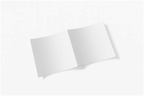 모크 업 광장 소책자 브로셔 부드러운 커버와 현실적인 그림자와 흰색 배경에 고립 된 초대 3d 렌더링 0명에 대한 스톡 사진 및 기타 이미지 Istock