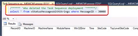 Learn Who Modified Configmgr Task Sequence Deployment Deleted Sccm Htmd Blog