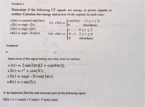 solved determine if the following ct signals are energy or