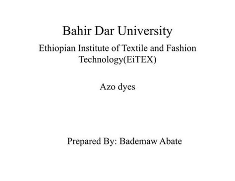 Azo Dye Pptx