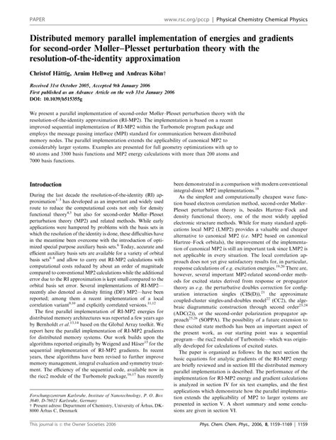 Pdf Distributed Memory Parallel Implementation Of Energies And