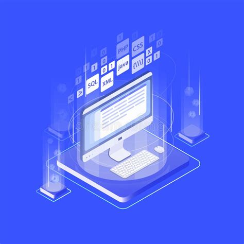 Computer Display Keyboard Mouse Pad And Programming Languages Web Application Or Software