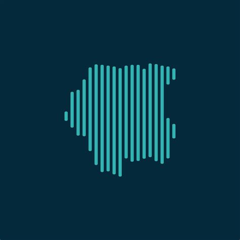 Vector Abstract Map Of Suriname With Blue Straight Rounded Lines Isolated On A Indigo Background