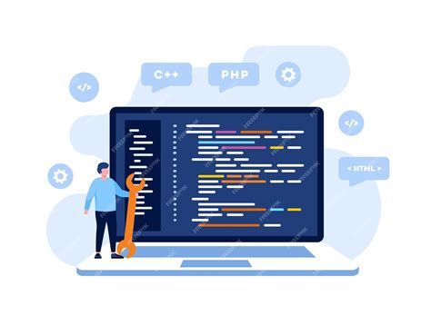 Premium Vector Web Development Programming Languages Css Html It Ui Programmer Cartoon
