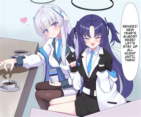 Lets Stay Up All Night Sensei~ Noa And Yuuka By Uro Kohara R Bluearchive