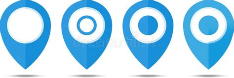 Set Of Different Kinds Blue Map Pointers For Websites UI Or Applications App For Smartphones Or