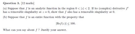 Solved Question 3 12 Marks A Suppose That F Is An