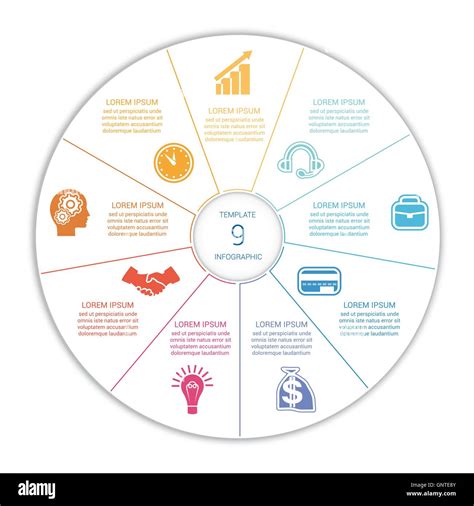 Infographic From Colored Lines Nine Position Area Chart Stock Vector Image And Art Alamy