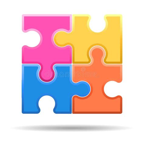 Colorful Connected Jigsaw Pieces Stock Vector Illustration Of Game White 363282766