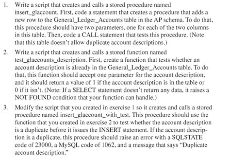 solved 1 write a script that creates and calls a stored