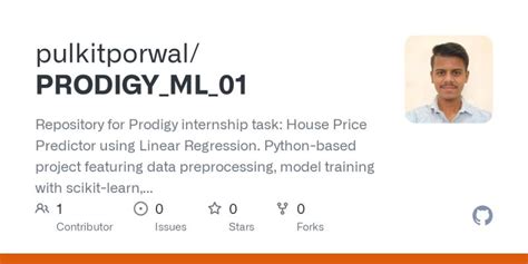 Pulkit Porwal On Linkedin Github Pulkitporwal Prodigy Ml 01 Repository For Prodigy Internship…