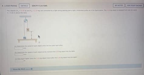 Solved A 4 00 M Atove The Table Ta Determine The Ipeed Of