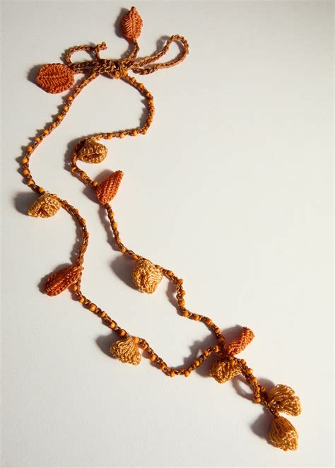 Crochet Bead Necklace Woman Mango Usa