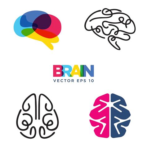 Brain Symbol Collection Sets 559064 Vector Art At Vecteezy