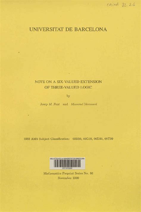 Pdf Note On A Six Valued Extension Of Three Valued Logic