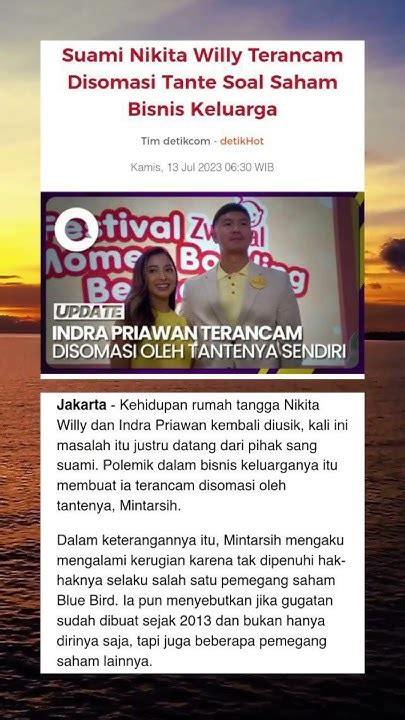 Suami Nikita Willy Terancam Disomasi Tante Soal Saham Bisnis Keluarga#shortsvideo - YouTube