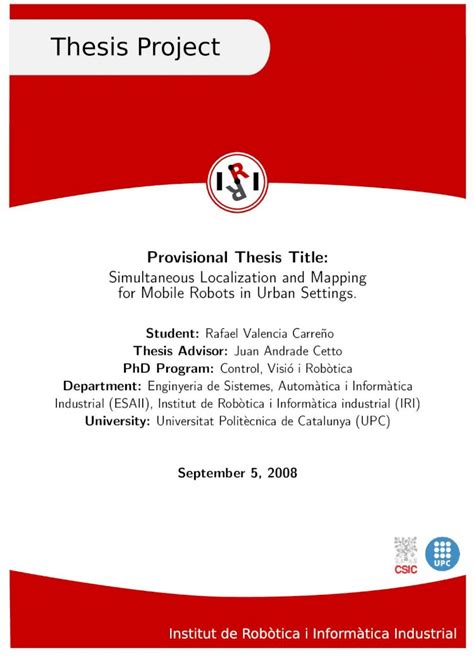 pdf provisional thesis title simultaneous localization and mapping