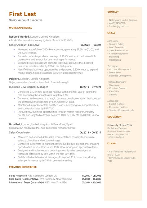 13 Account Executive Cv Examples For 2025 Resume Worded