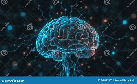 Glowing Neurons Firing And Wiring Together In A Neural Network Of Human Brain Abstract